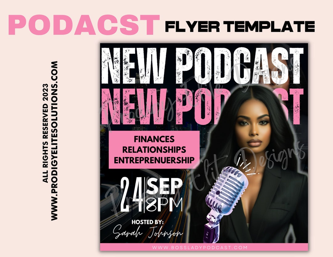 Podcast Flyer Template, Canva Editable Design (DIY) - Etsy
