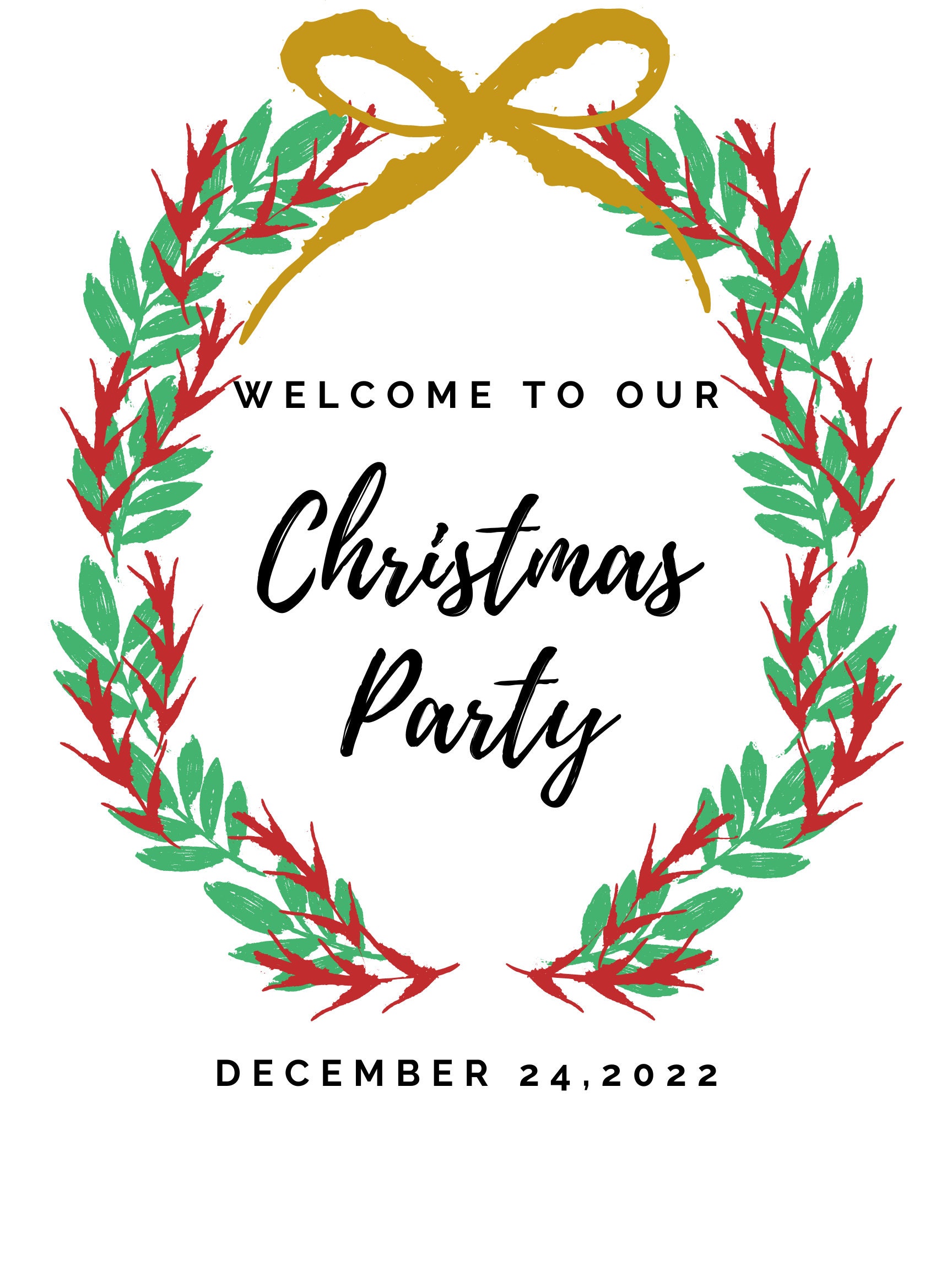Editable Holiday Party Sign Digital Download - Etsy Australia