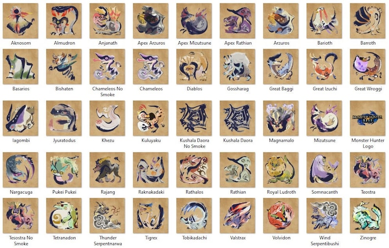 Monster Hunter Rise - Drinks Coaster Set, Gamer Gift, Gifts for Him ...