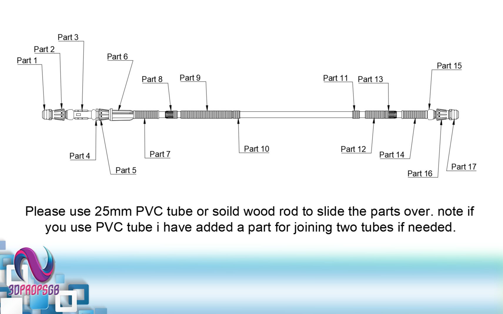 Star Wars: Rey's Quarterstaff 3D Printed Kit - Etsy