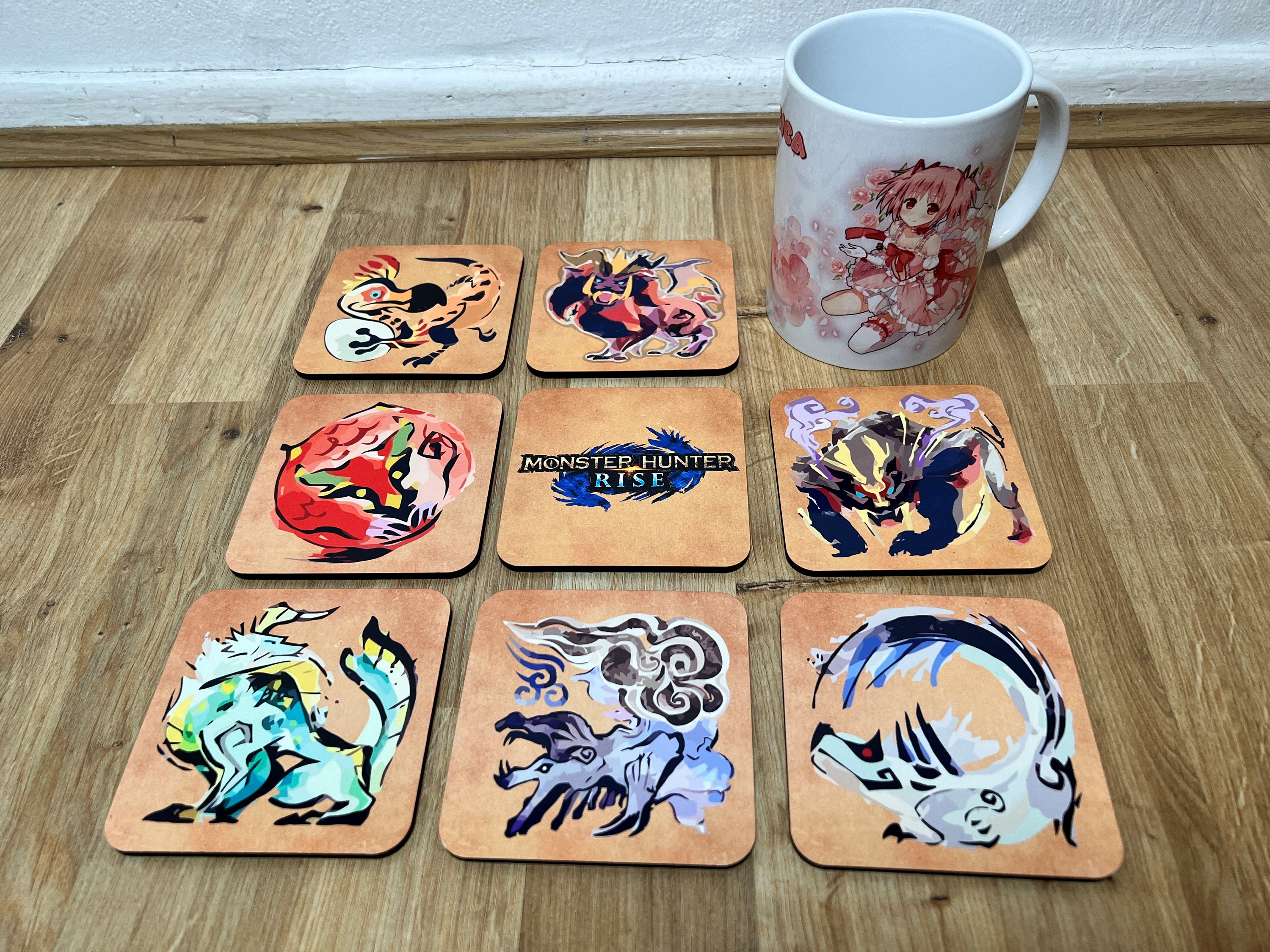 Monster Hunter Rise - Drinks Coaster Set, Gamer Gift, Gifts for Him ...