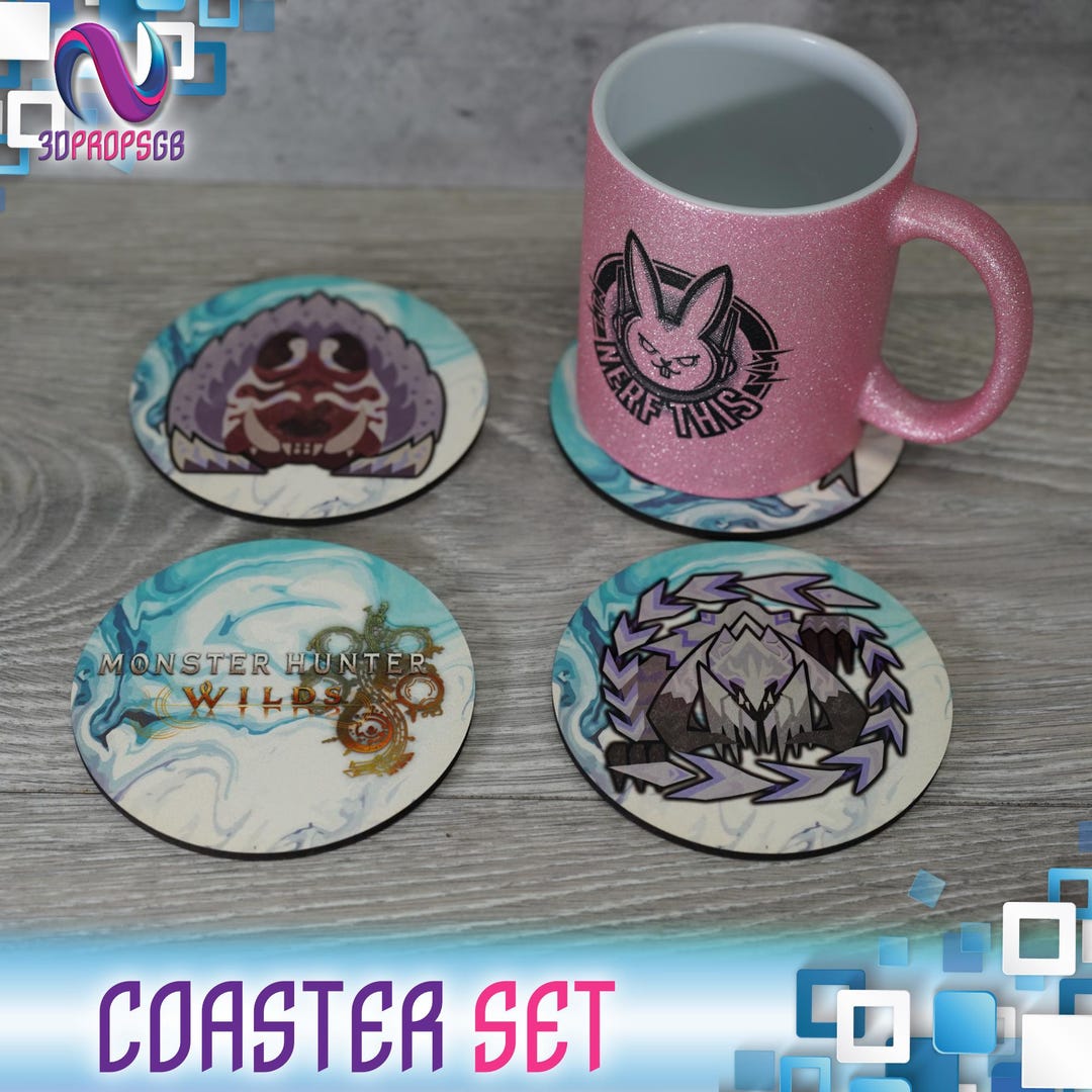 Monster Hunter Wilds - Round Drinks Coaster Set, Gamer Gift - Etsy