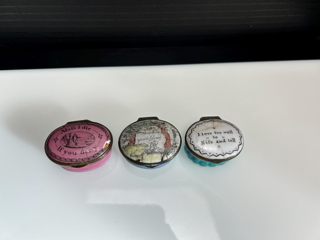 Set of 3 Antique 18c Battersea Patch Boxes - Etsy