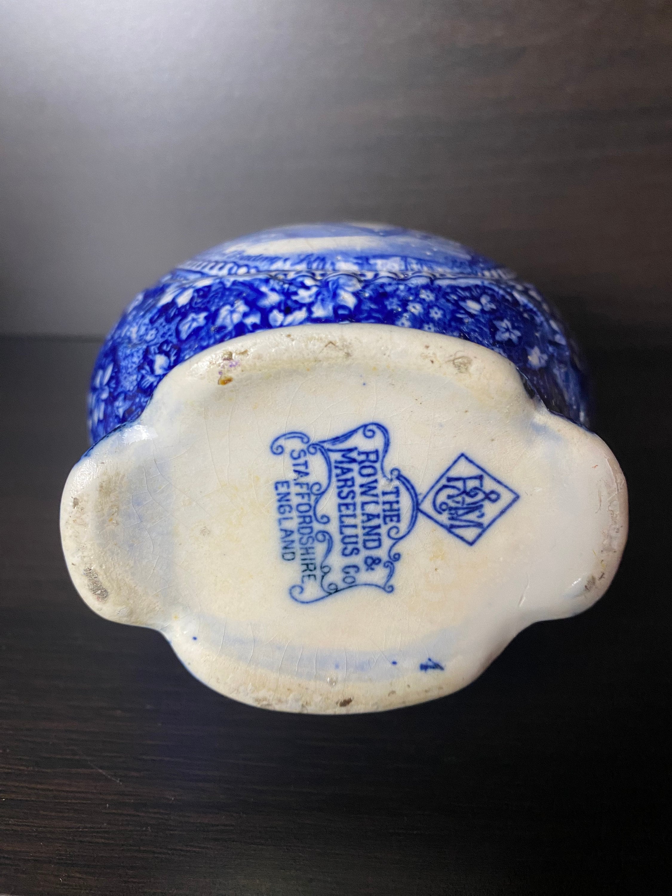 Antique RARE Rowland & Marsellus Flow Blue Portrait Bud Vase - Etsy