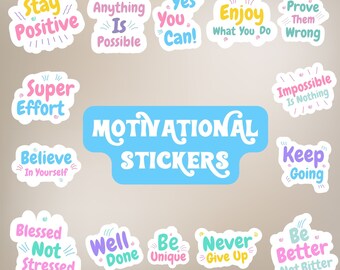 Motivational Quotes Digital Stickers, Precropped Digital Planner ...