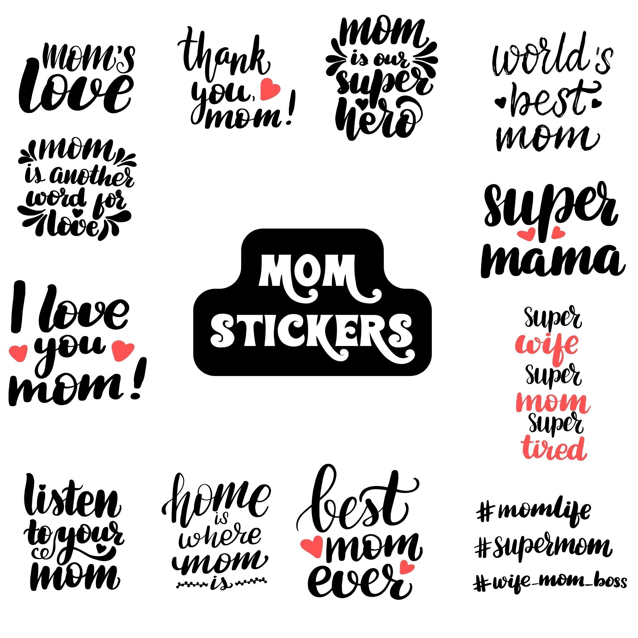 Sweet Mom Stickers Moms Love Printable Digital Stickers Sticker Bundle ...