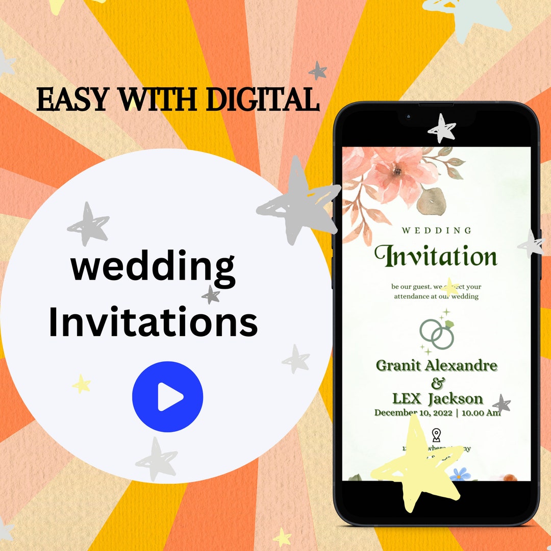 Wedding Video Template, Customizable Video Card, Animated Wedding ...