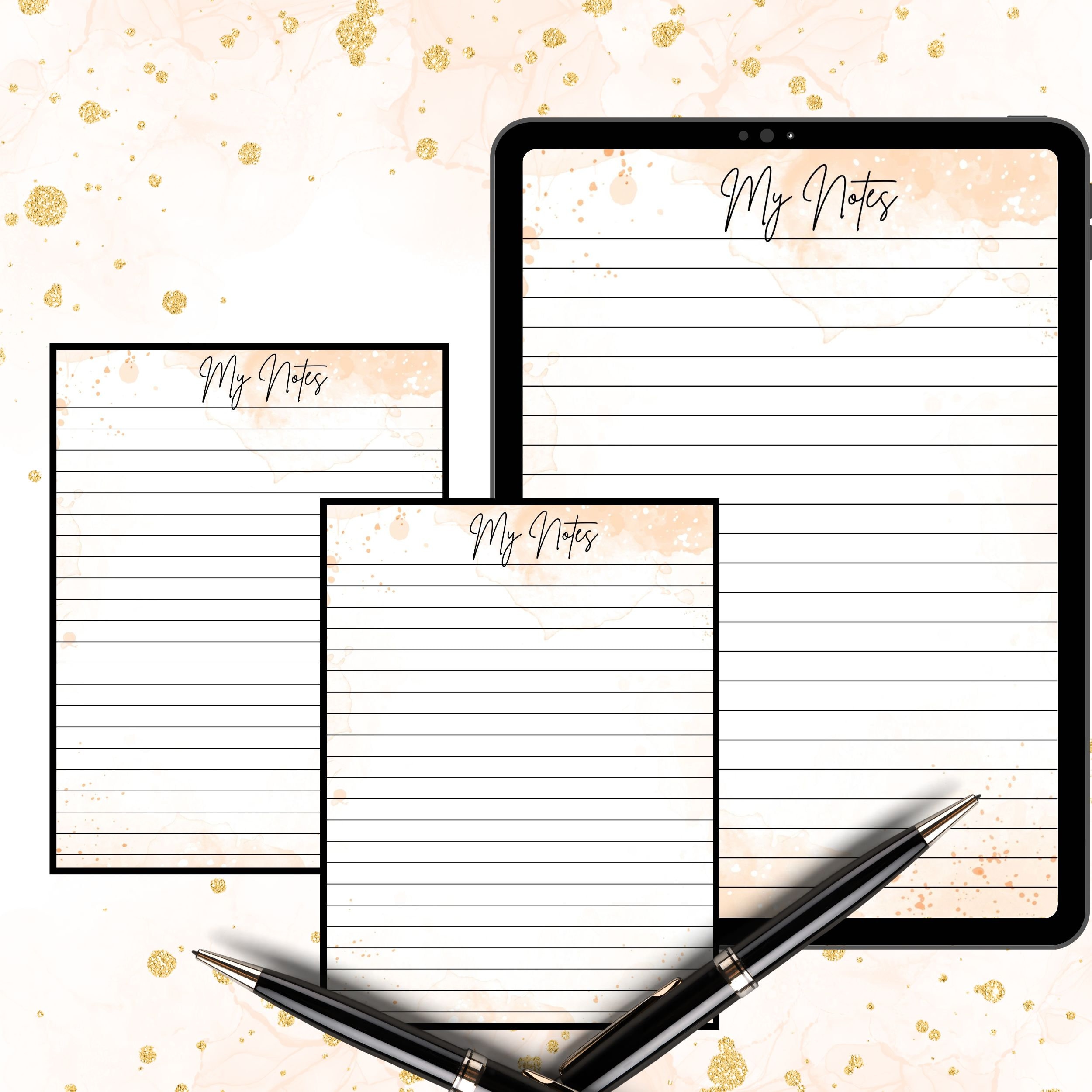 Printable Papernote | Note Pages Printable | Lined Notes | Note Taking ...