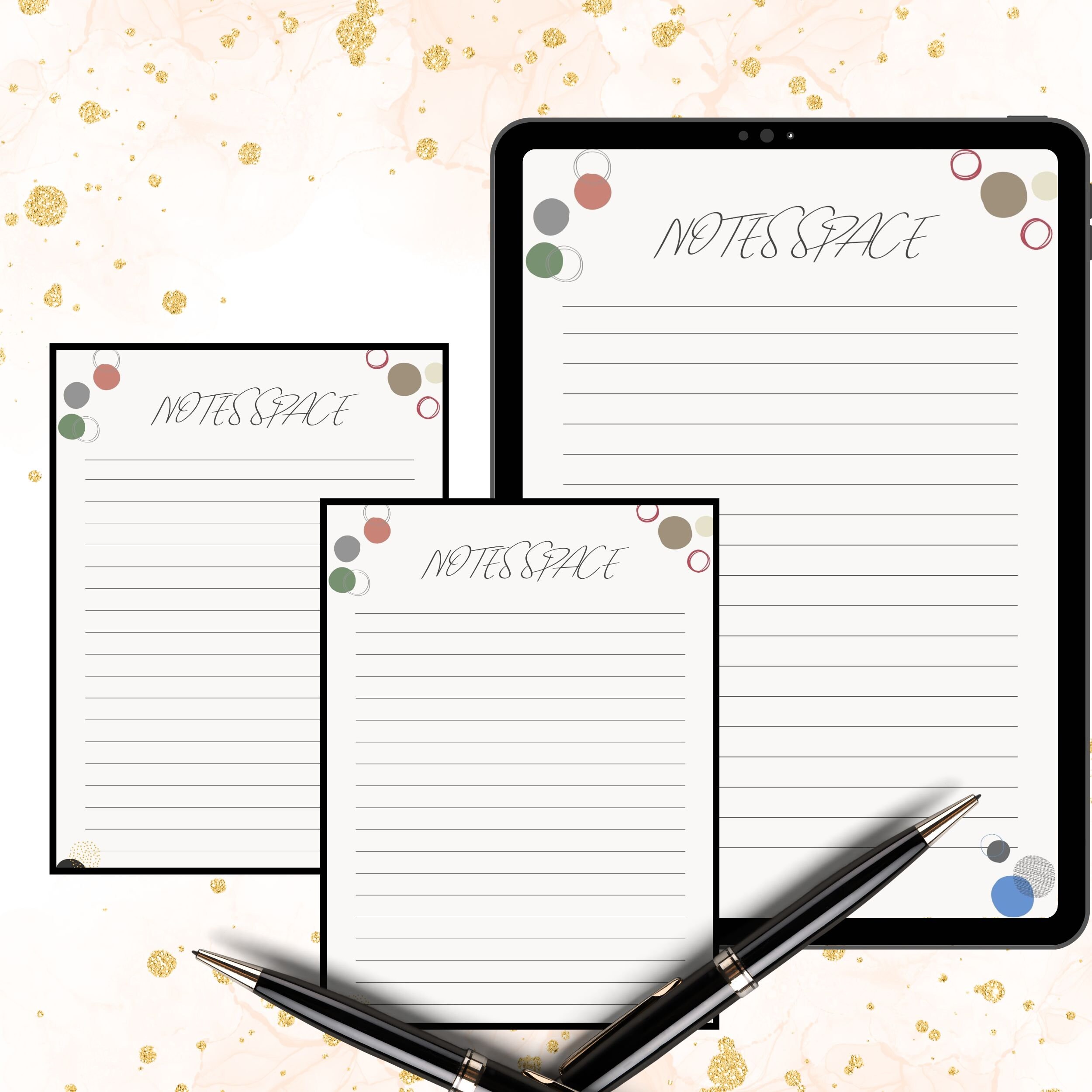Printable Papernote Note Pages Printable Lined Notes Note Taking Letter ...