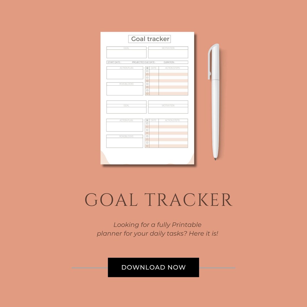 Goal Tracker for Business Planner, Business Goal Tracker Pdf, Printable ...
