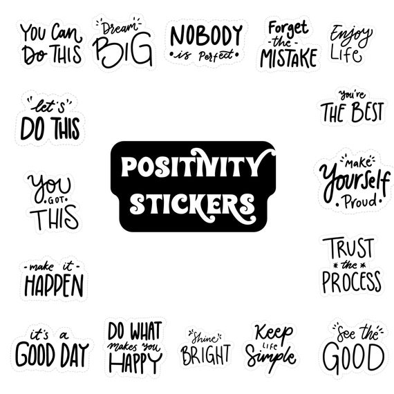 Positivity stickers | printable digital stickers | laptop sticker ...