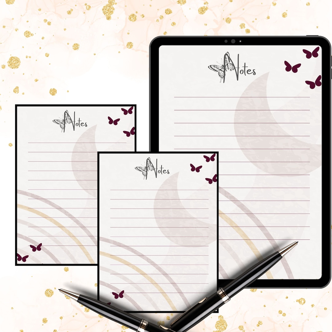 Printable Papernote | Note Pages Printable | Lined Notes | Note Taking ...