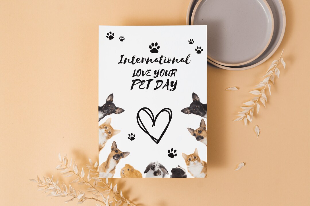 International Pet Day Printable Card Printable Card for Pets - Etsy