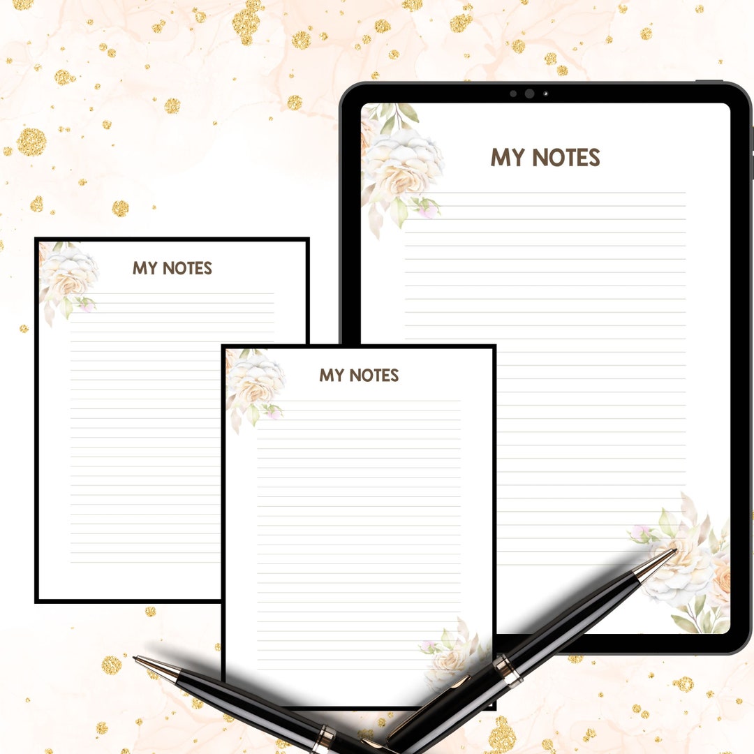 Printable Papernote Note Pages Printable Lined Notes Note Taking Letter ...