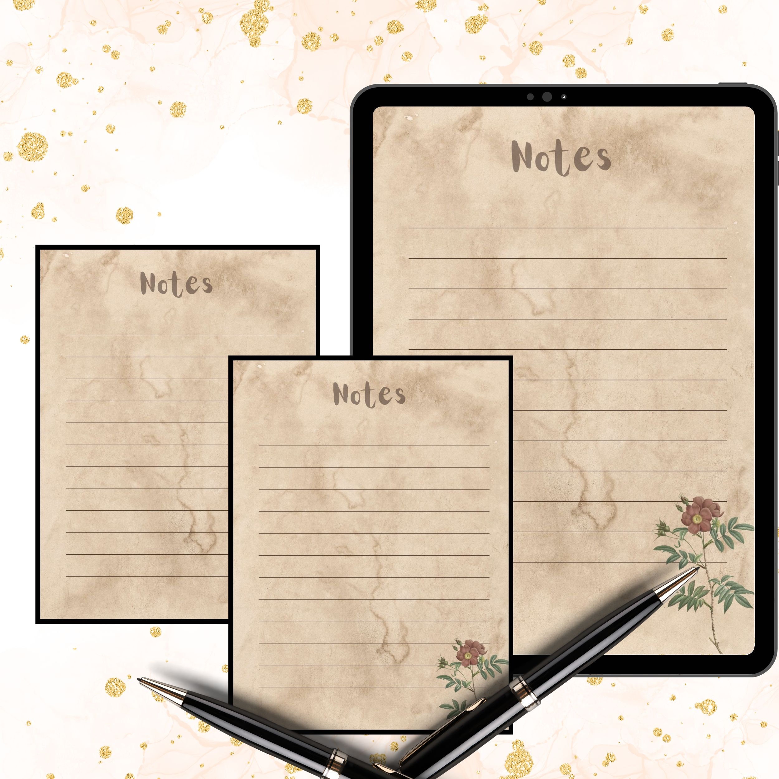 Printable Papernote Note Pages Printable Lined Notes Note Taking Letter ...