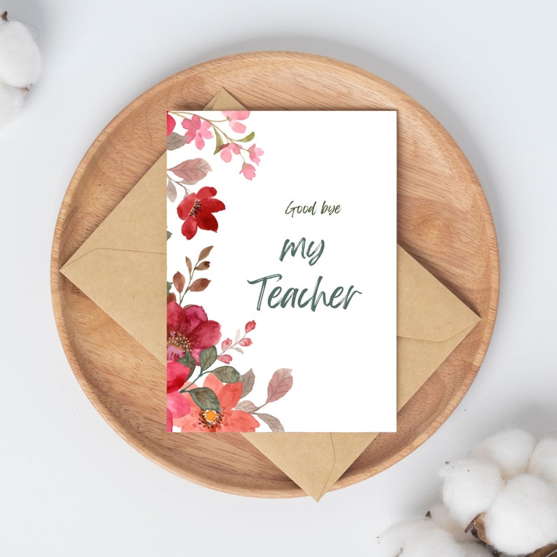 My Teacher Goodbye Card Printable Goodbye Card for Teacher - Etsy