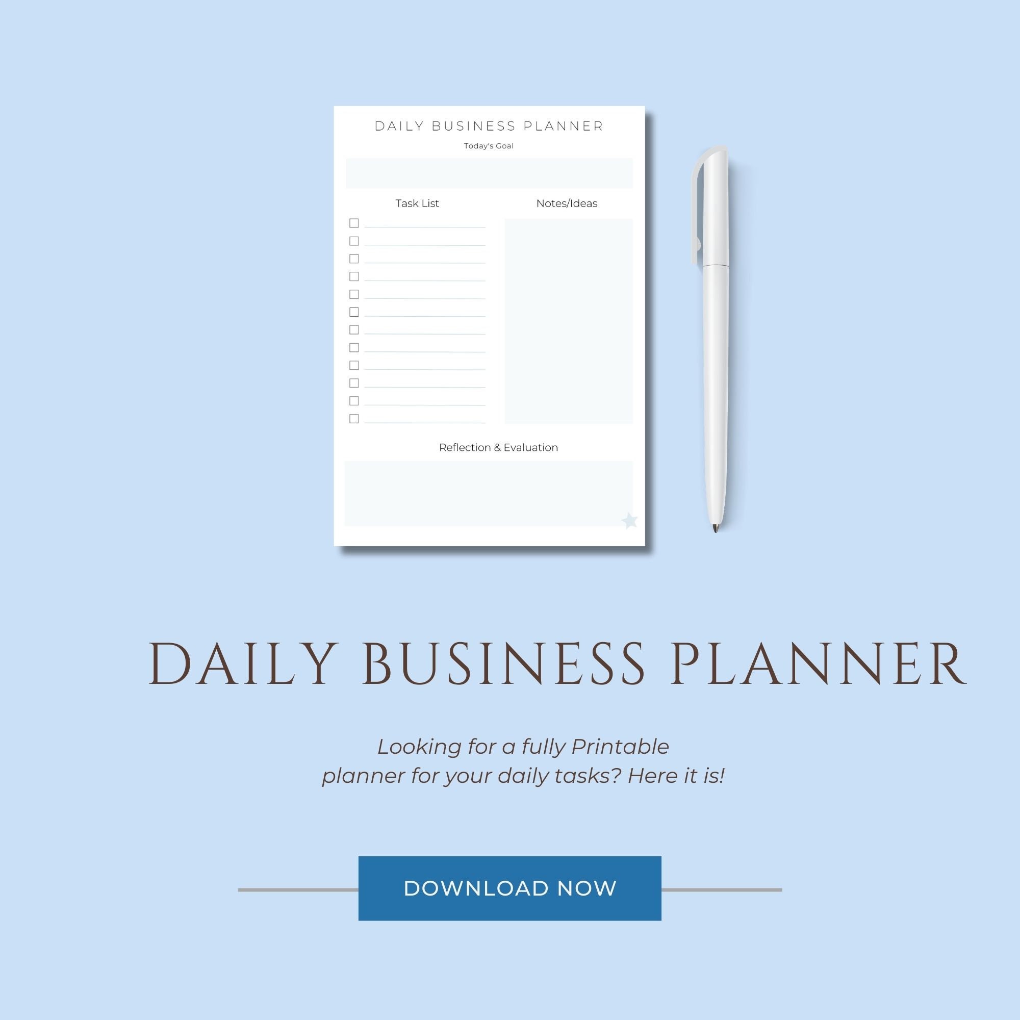Daily Business Planner Printable Daily Planner for - Etsy