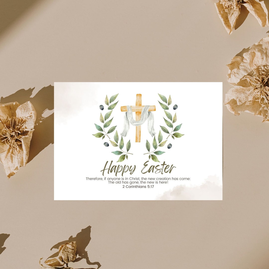 Easter Day Card Printable Card Happy Easter Card Spring Card Easter Flower Card Egg Cards Easter ...