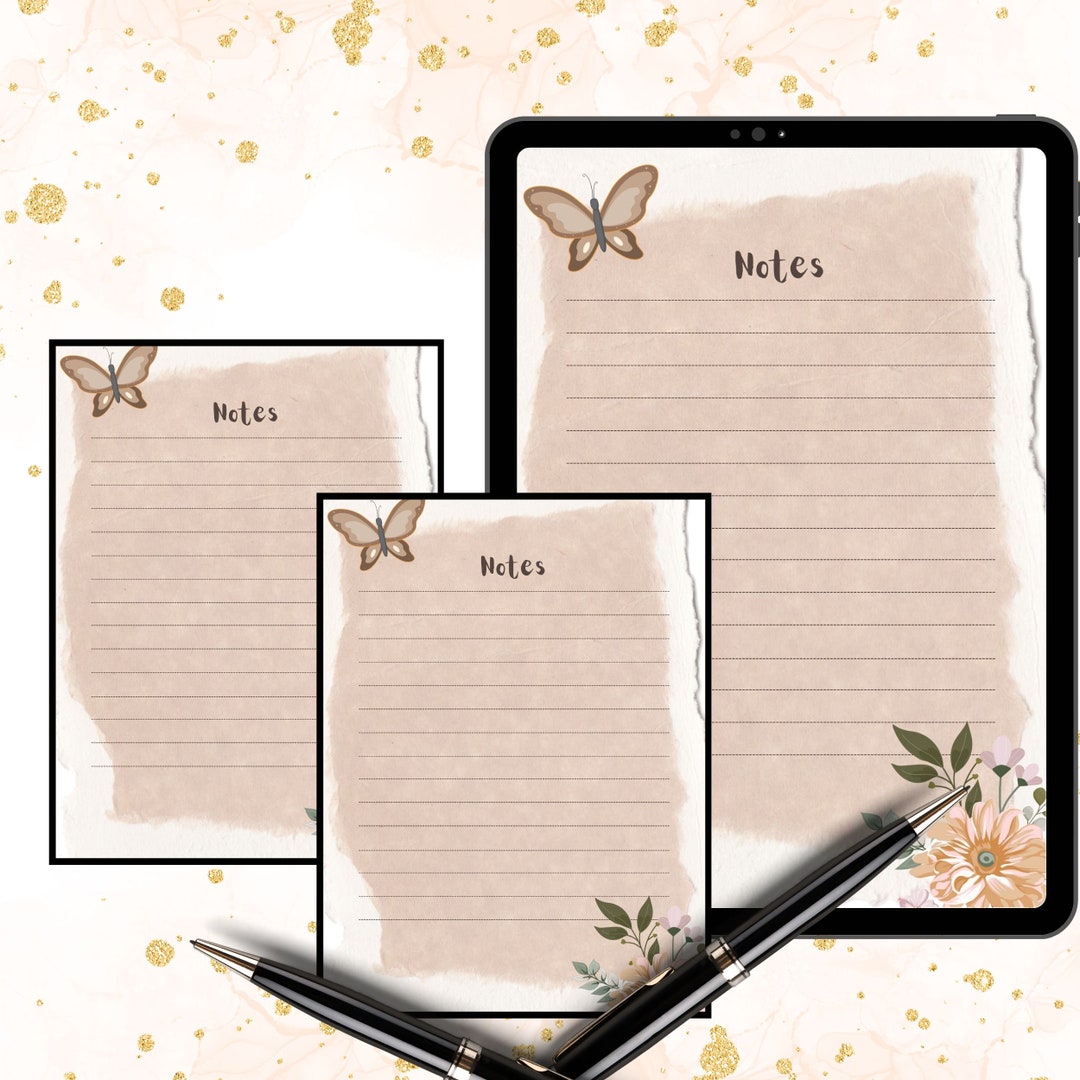 Printable Papernote | Note Pages Printable | Lined Notes | Note Taking ...