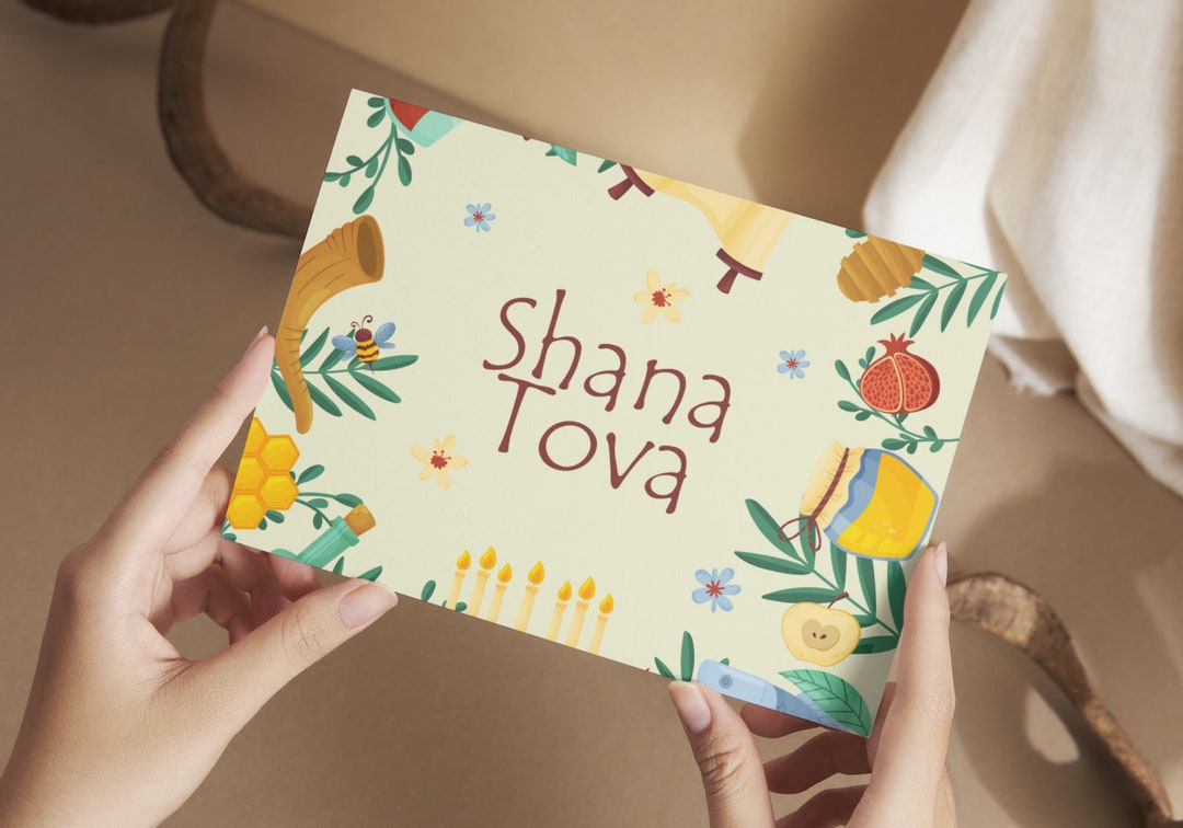 Shana Tova Printable Invite/wish Card With Honey and Bees - Etsy