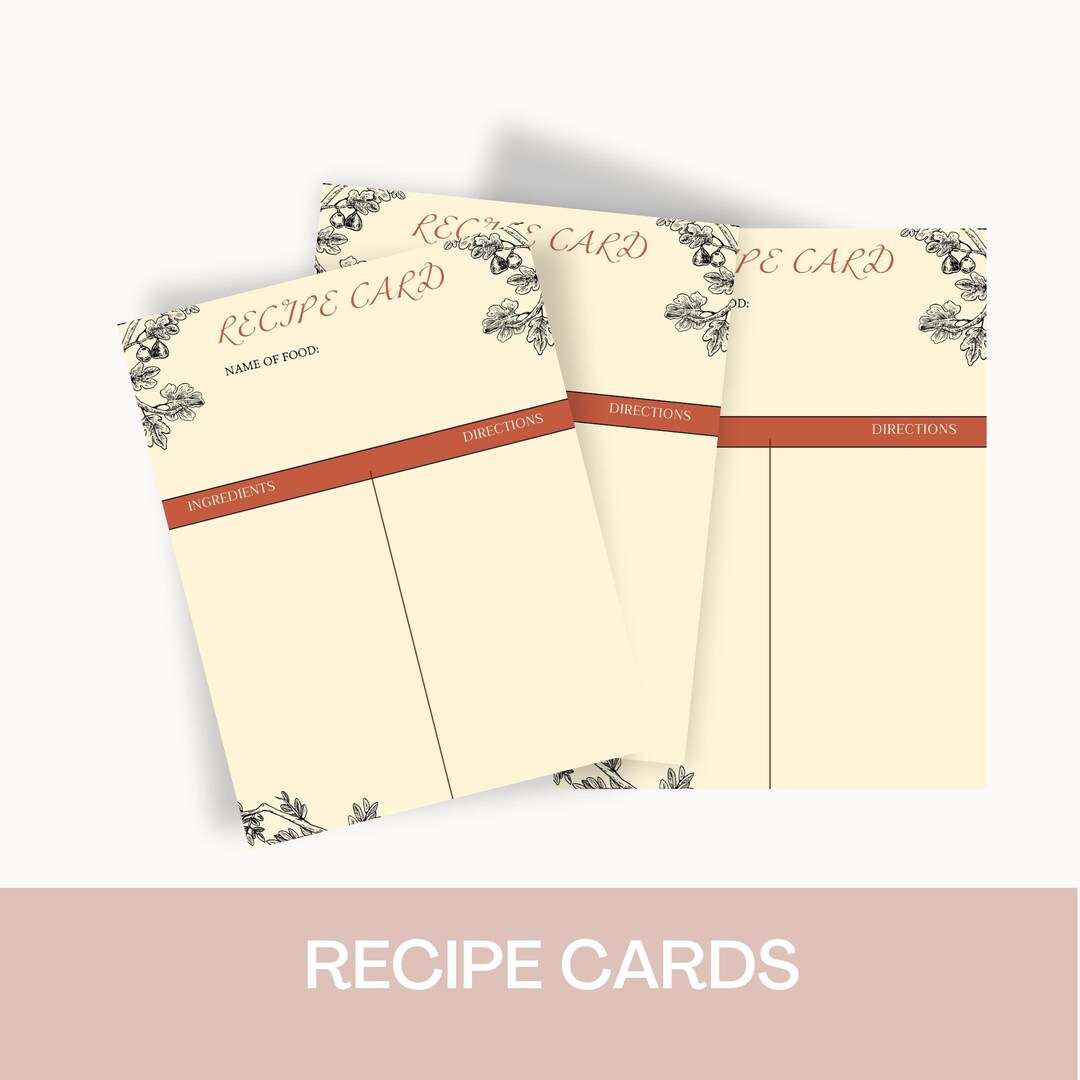 Printable Recipe Page Printable Recipe Recipe Card Pdf Easy to Use ...