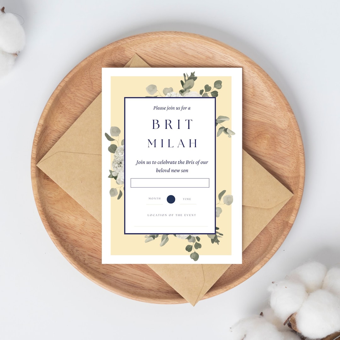 Brit Milah Card, Jewish Card Printable Birth Card - Etsy