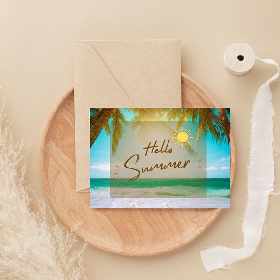 Hello summer card | downloadable cad | digital greeting | happy summer ...