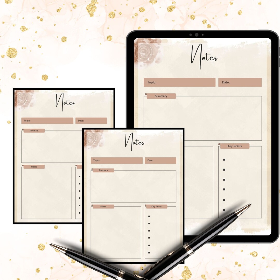 Printable Papernote Note Pages Printable Lined Notes Note Taking Letter ...