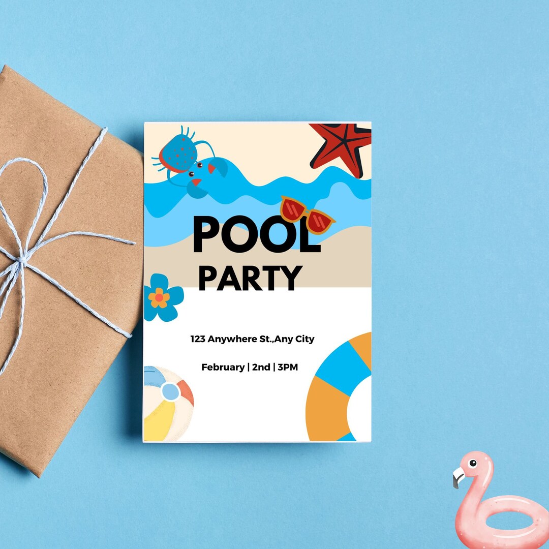 Fun in the Sun Pool Card Pool Party Card Tropical Pool Card - Etsy ...