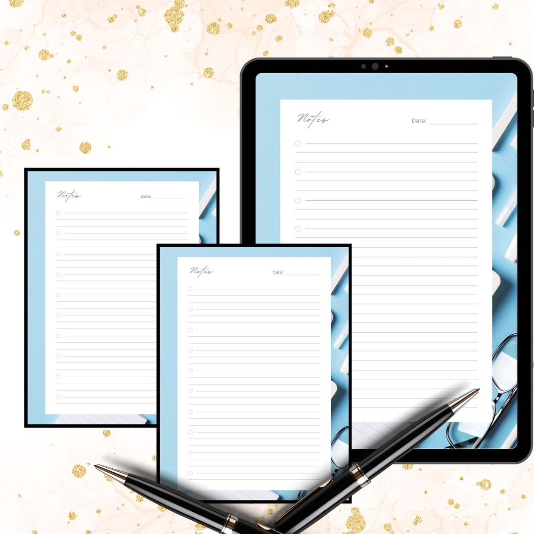 Printable Papernote Note Pages Printable Lined Notes Note Taking Letter ...