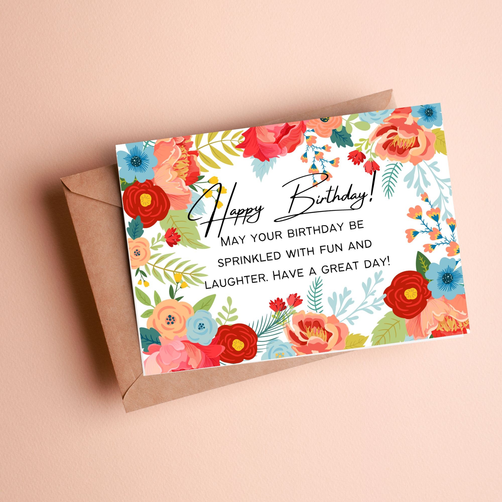 Printable Happy Birthday Card Birthday Card Happy Birthday - Etsy