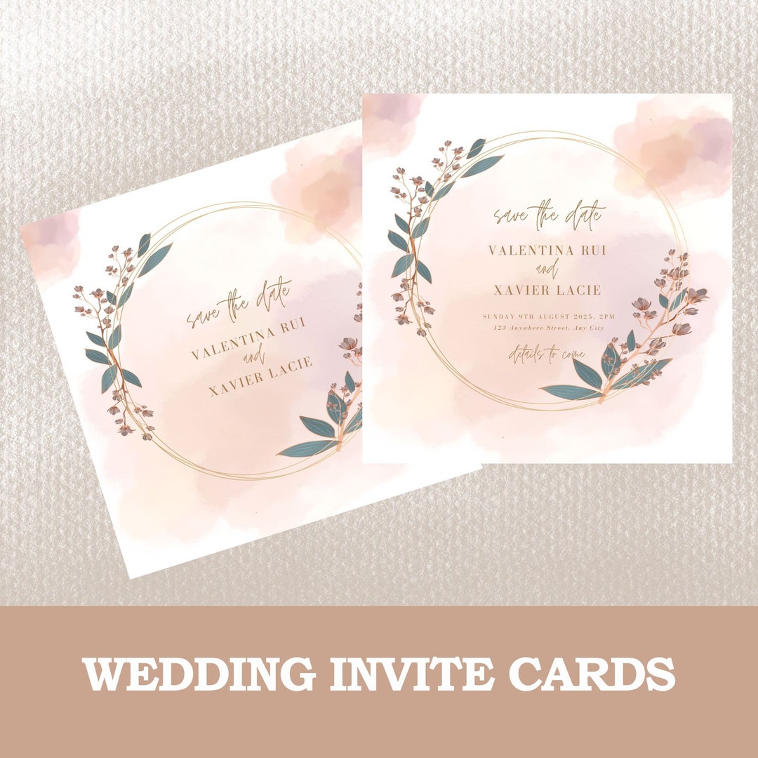 Wedding Card modern Invite Wedding Invite Editable Simple Template ...