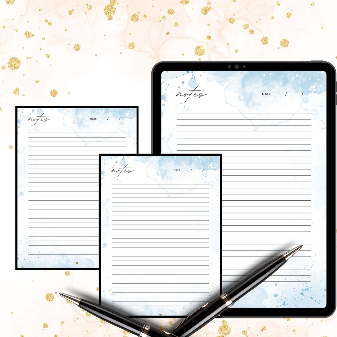 Printable Papernote | Note Pages Printable | Lined Notes | Note Taking ...
