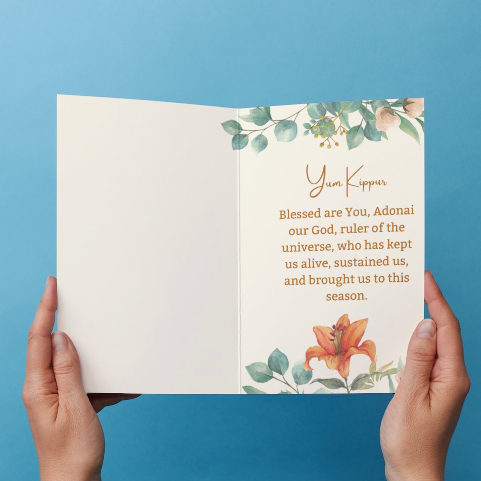 Yom Kippur Printable Invite/wish Card Day of Atonement, Printable Yom ...