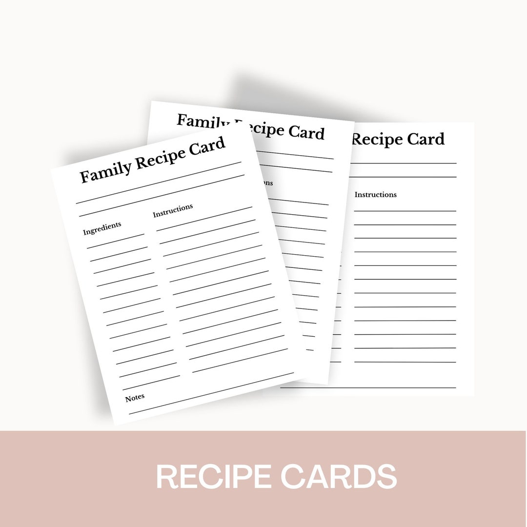 Printable Recipe Page Printable Recipe Recipe Card Pdf Easy to Use ...