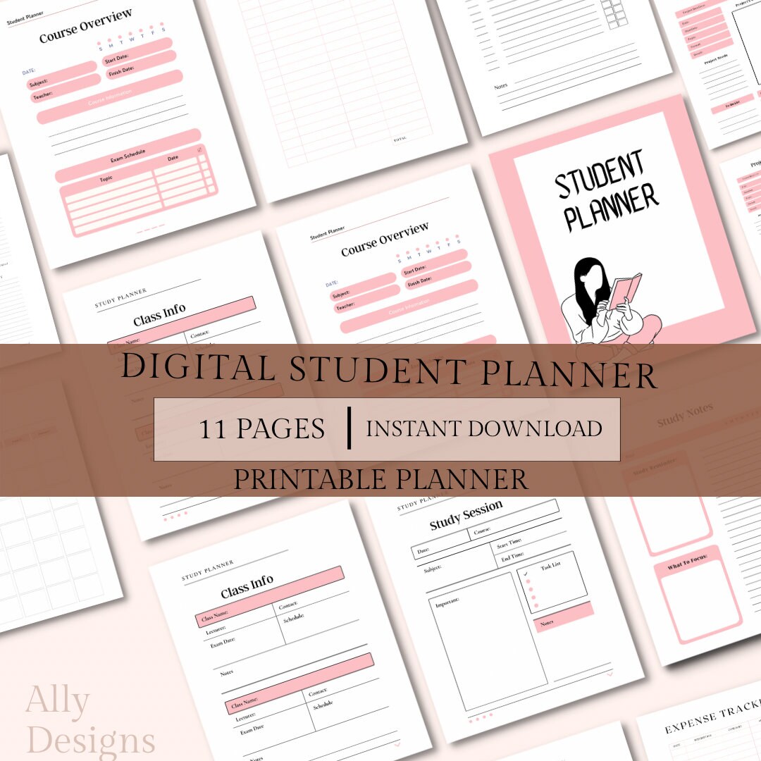 Student Digital Planner, Academic Planner 2022 2023, Study Planner ...