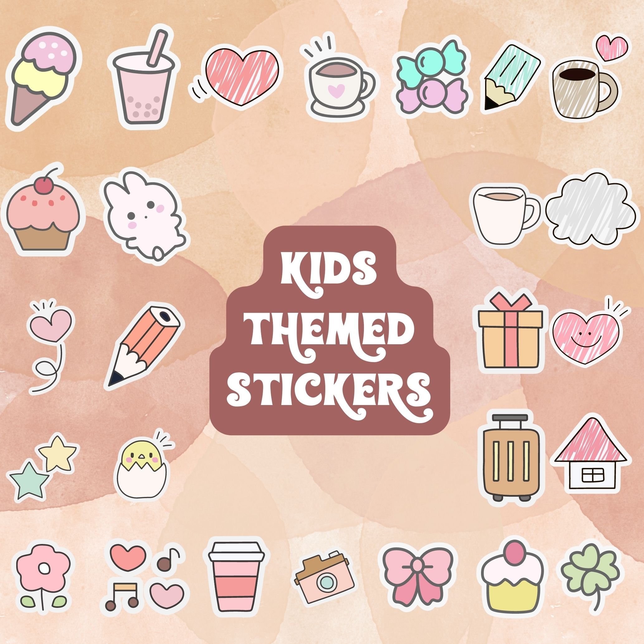 Cute Kids Sticker Svg Bundle for Cricut, Digital Design Vector ...