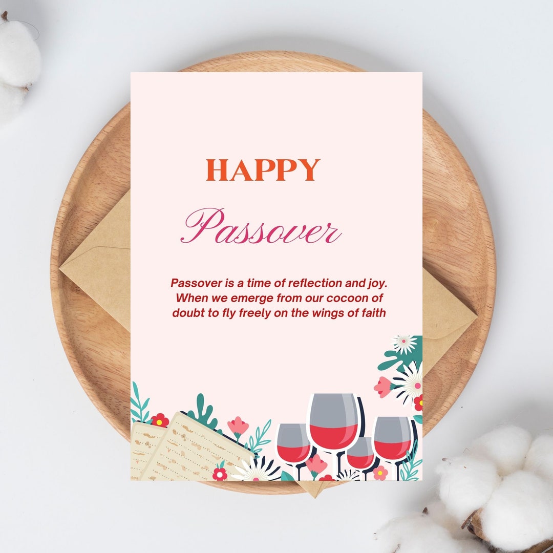 Passover Card Jewish Card Happy Passover Jewish Celebration Passover ...