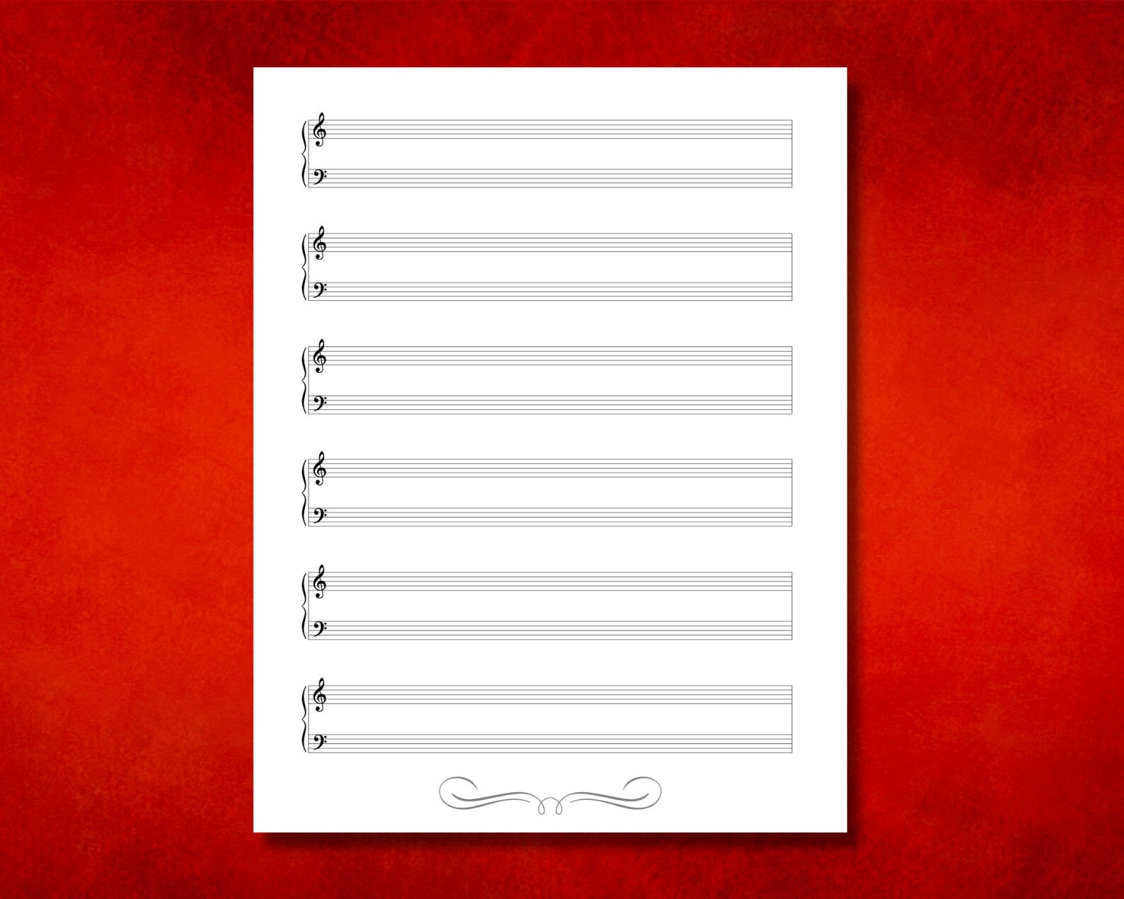 Printable Sheet Music for A4/letter. Piano Staff Paper. Blank Sheet ...