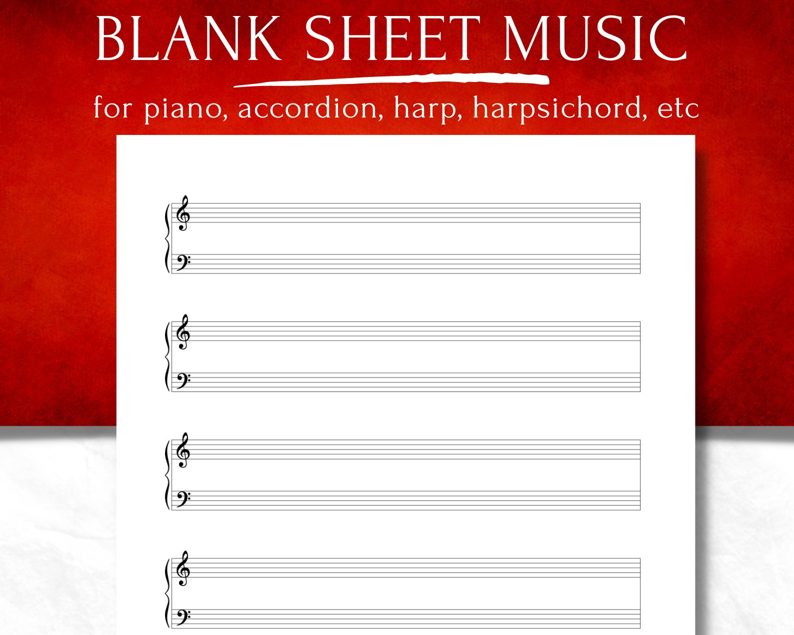 Blank Piano Staff Paper