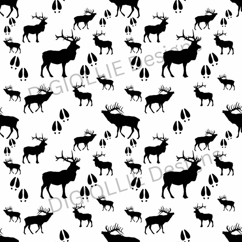 40 Elk Wildlife Patterns | Seamless Repeatable Pattern | Canva Template ...