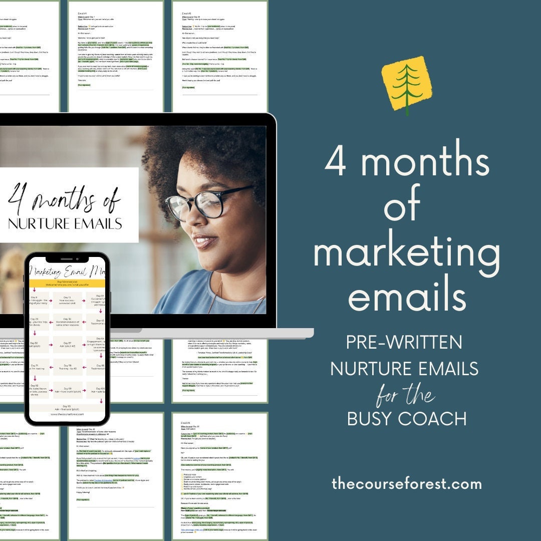 4 Months of Marketing Emails: Nurture Emails for Coaches Made - Etsy