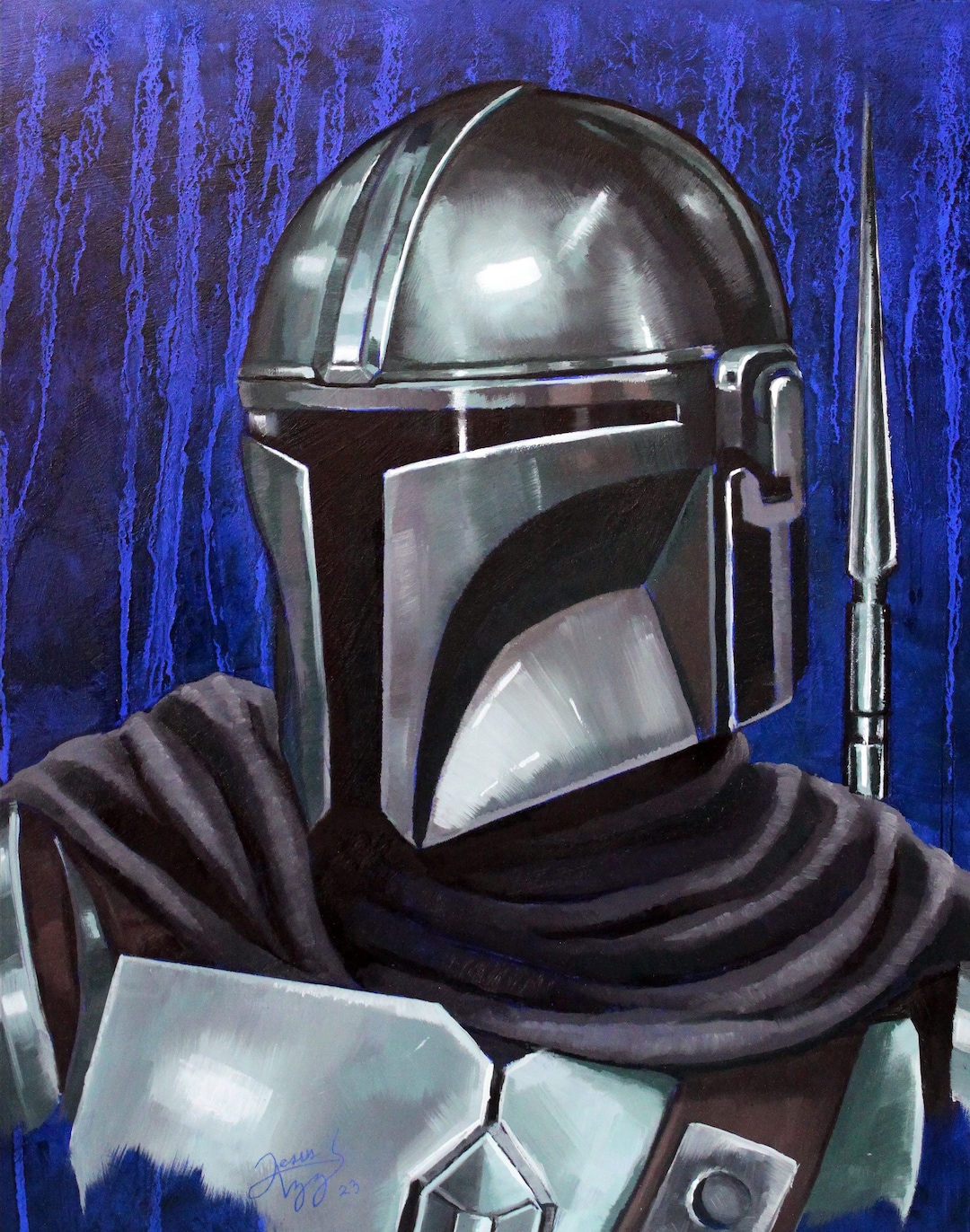 The Mandalorian Original Star Wars Art Oil Painting 11x 14 - Etsy