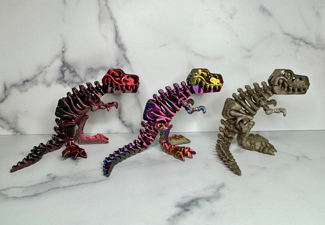 Flexible 3D Printed T-rex Skeleton Flexi Factory - Etsy