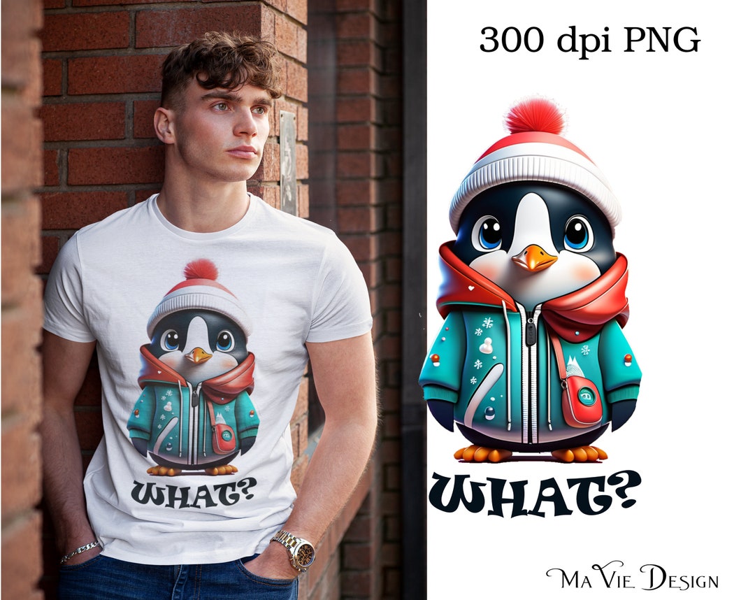 T Shirt Design,pinquin,png Digital Download ,colourful, Graphic ...