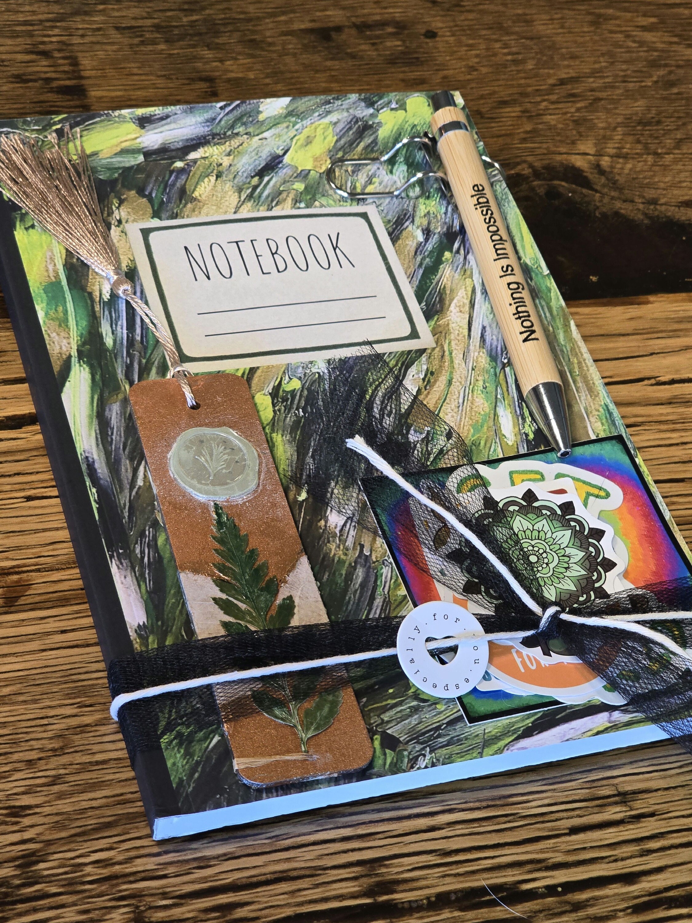 Green Abstract Notebook Kit - Etsy