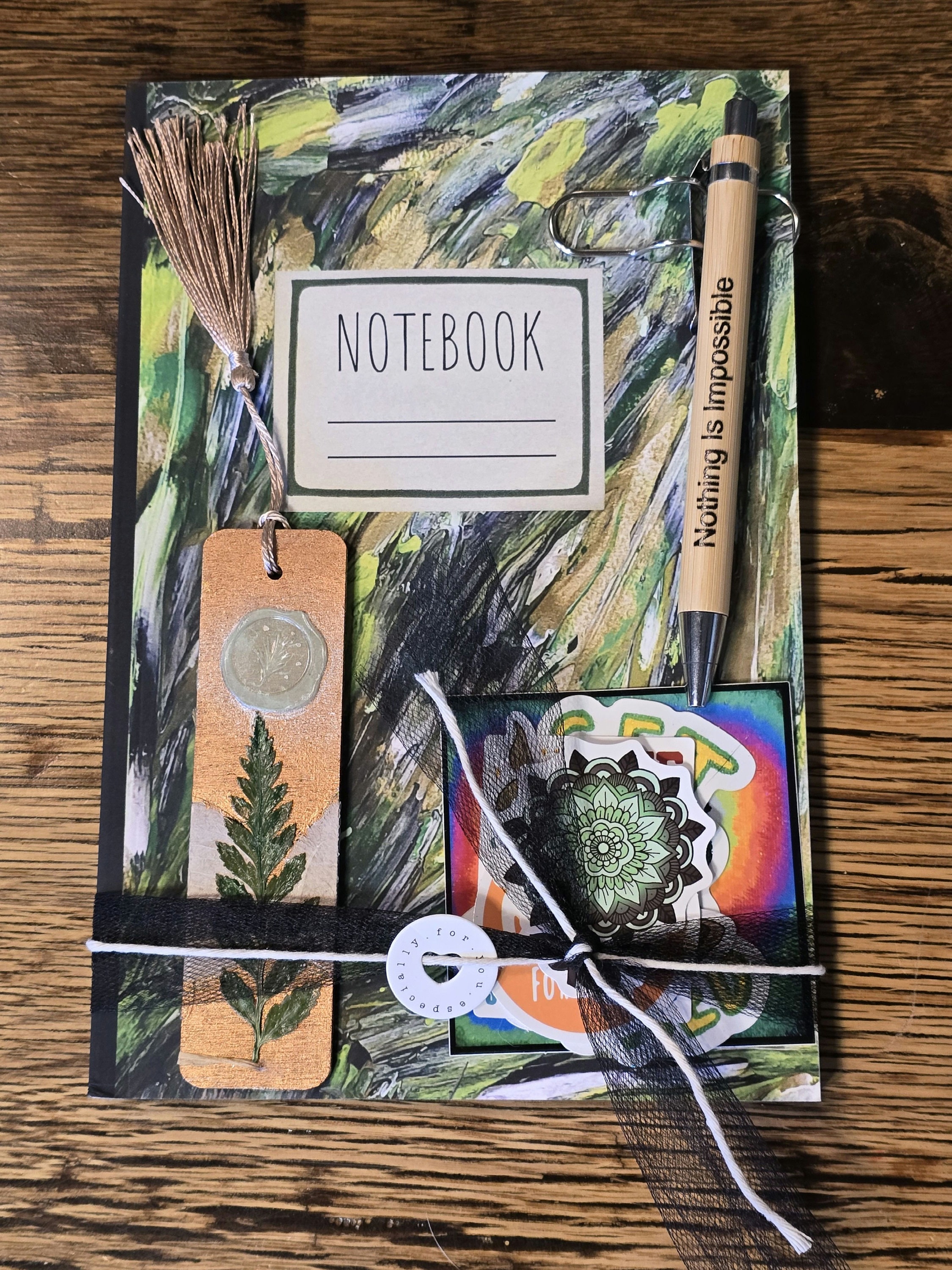Green Abstract Notebook Kit - Etsy