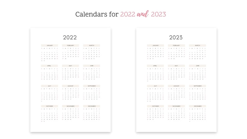2022 & 2023 Calendars Printable Planner Health Tracker Daily, Weekly ...