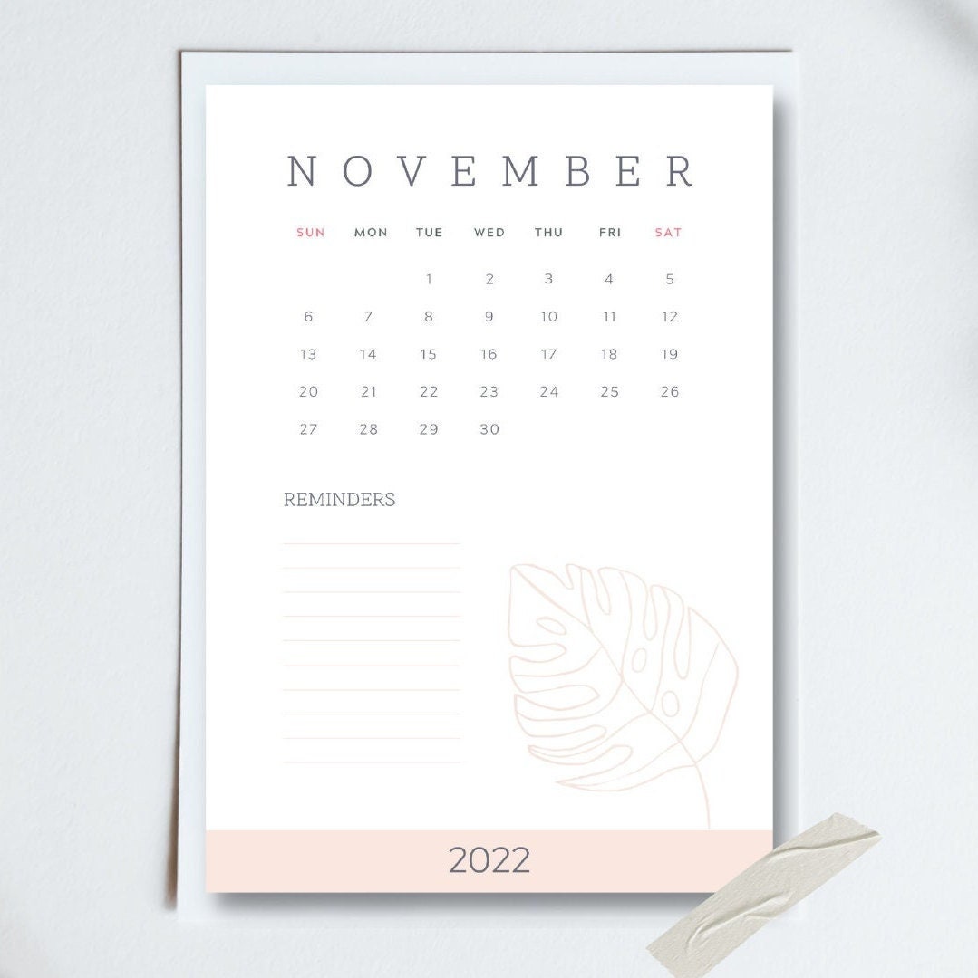 2022 Printable Calendar/planner Pages - November-december Only - Modern ...