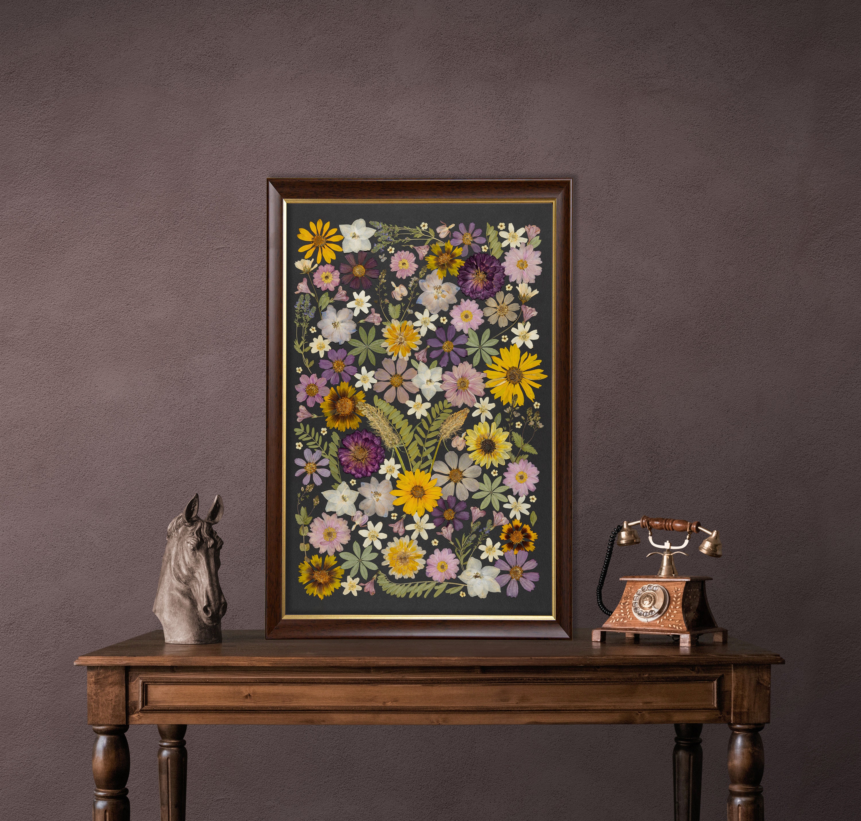 Pressed Flowers Giclée Print, Plants Wall Art, Botanical Print, Home ...